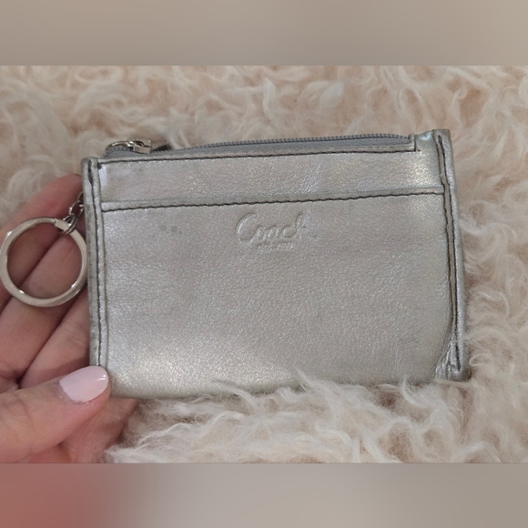 Coach | Bags | Coach Metallic Silver Card Holder | Poshmark